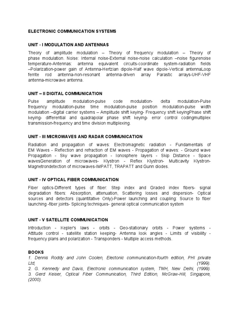 Overview of Electronic Communication Systems | PDF
