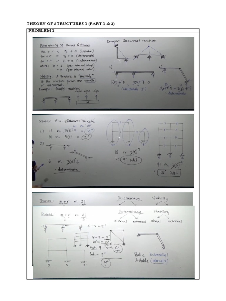 Theory of Structures 1 (Part 1 & 2) Problem 1 | PDF