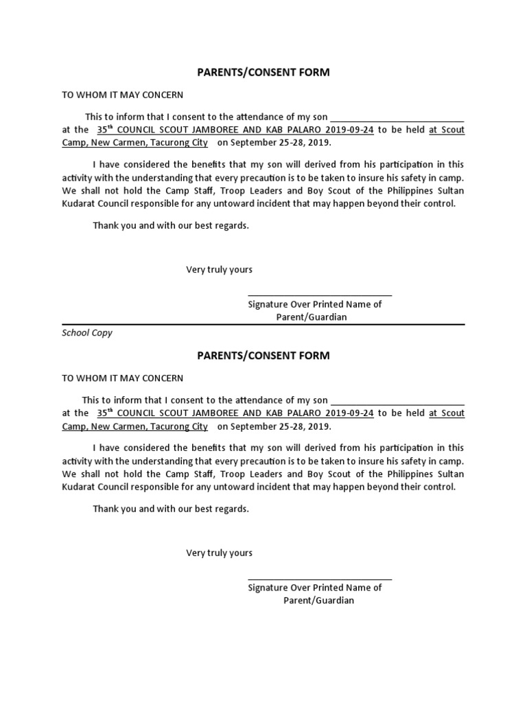 Parents/Consent Form: School | PDF