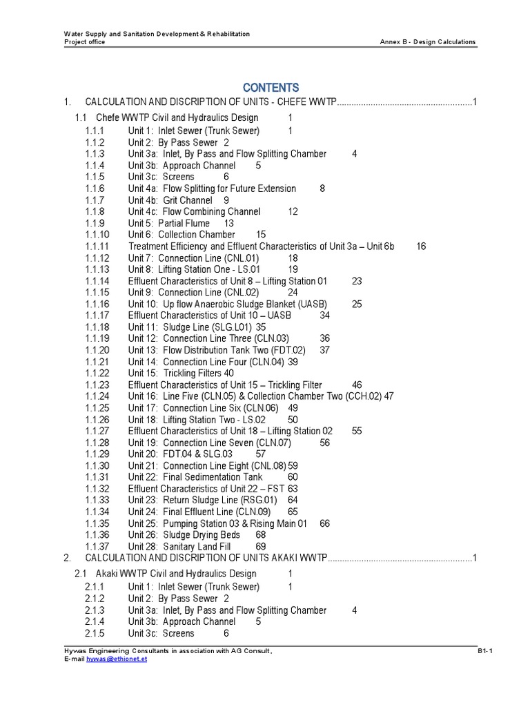 Annex II Design Calculations FINAL | PDF | Sewage Treatment | Sanitary ...