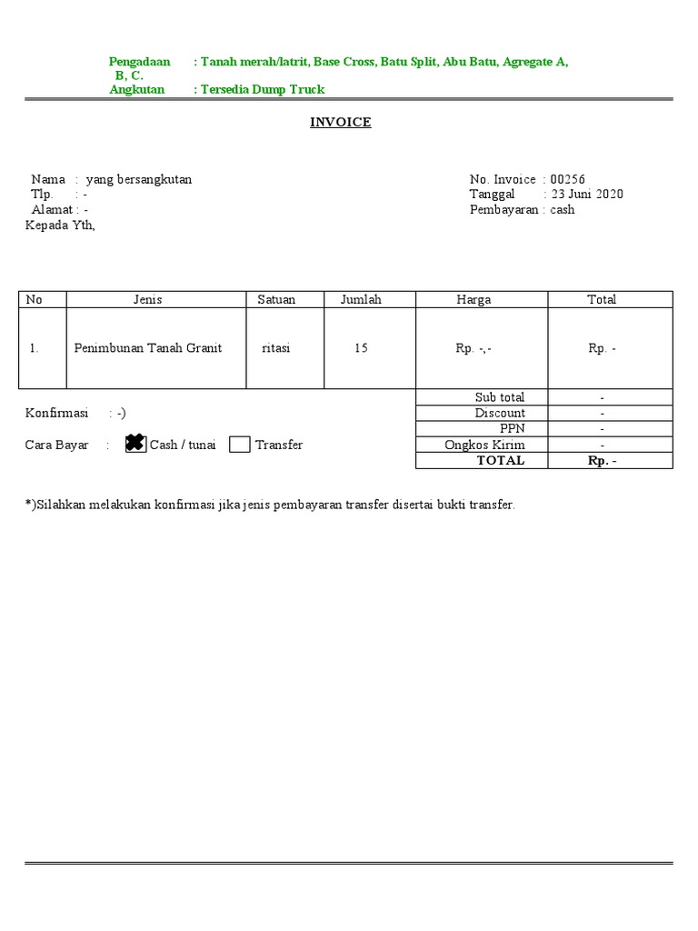 Contoh Invoice Sederhana | PDF