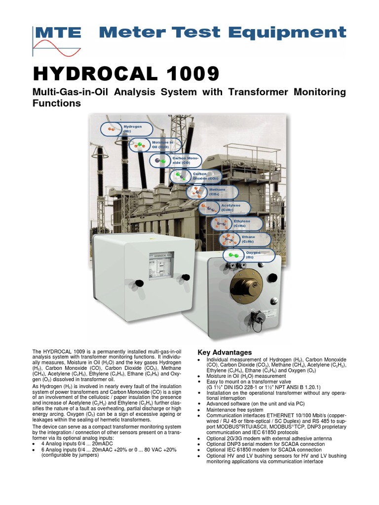 HYDROCAL 1009 English - R02 (11.2019) | PDF | Transformer | Methane