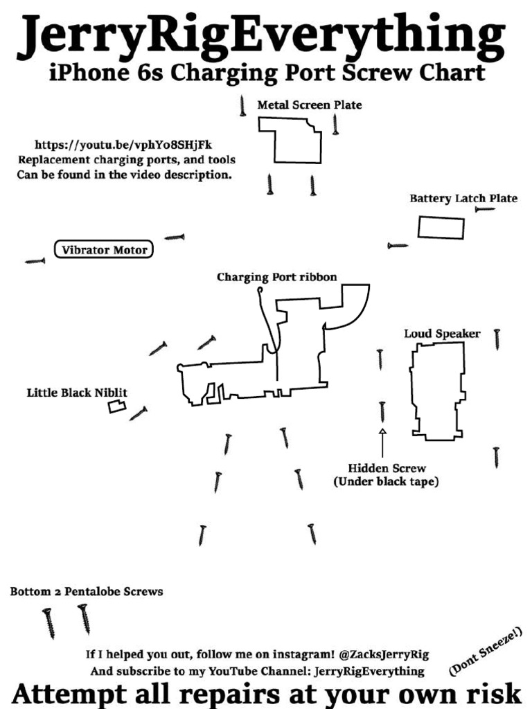 Screw Chart For The Iphone 6s PDF Version 4 Small Size | PDF