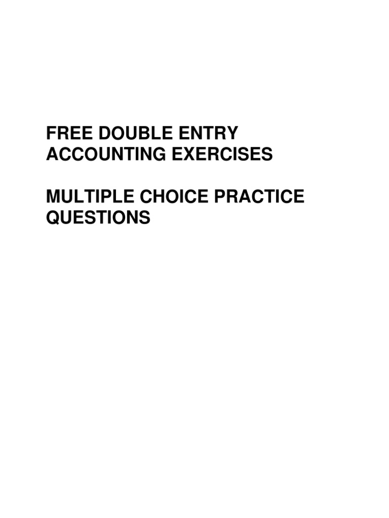 Double Entry Accounting Multiple Choice Practice Questions Free PDF ...