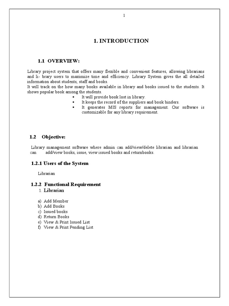 1.1 Overview | PDF | Feasibility Study | Object Oriented Programming