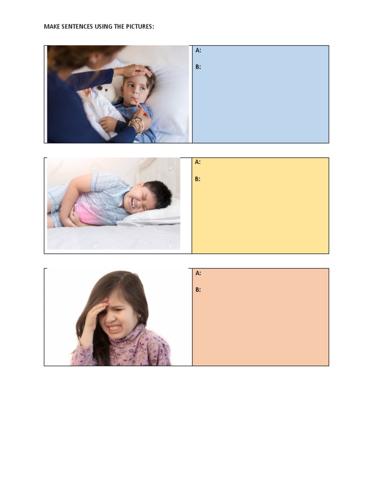 Sentence Making Activity (Sickness) | PDF