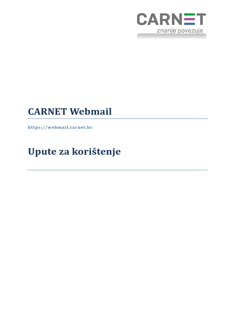 CARNET Webmail-Upute PDF | PDF