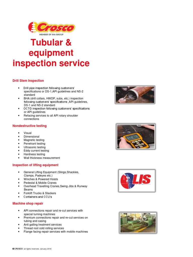 Tubular and Equipment Inspection Services PDF | PDF