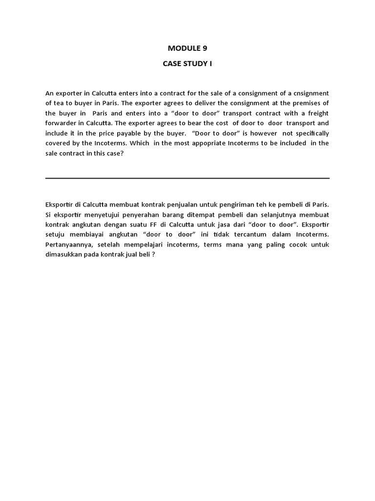 Case Study I | PDF | Freight Transport | Industries