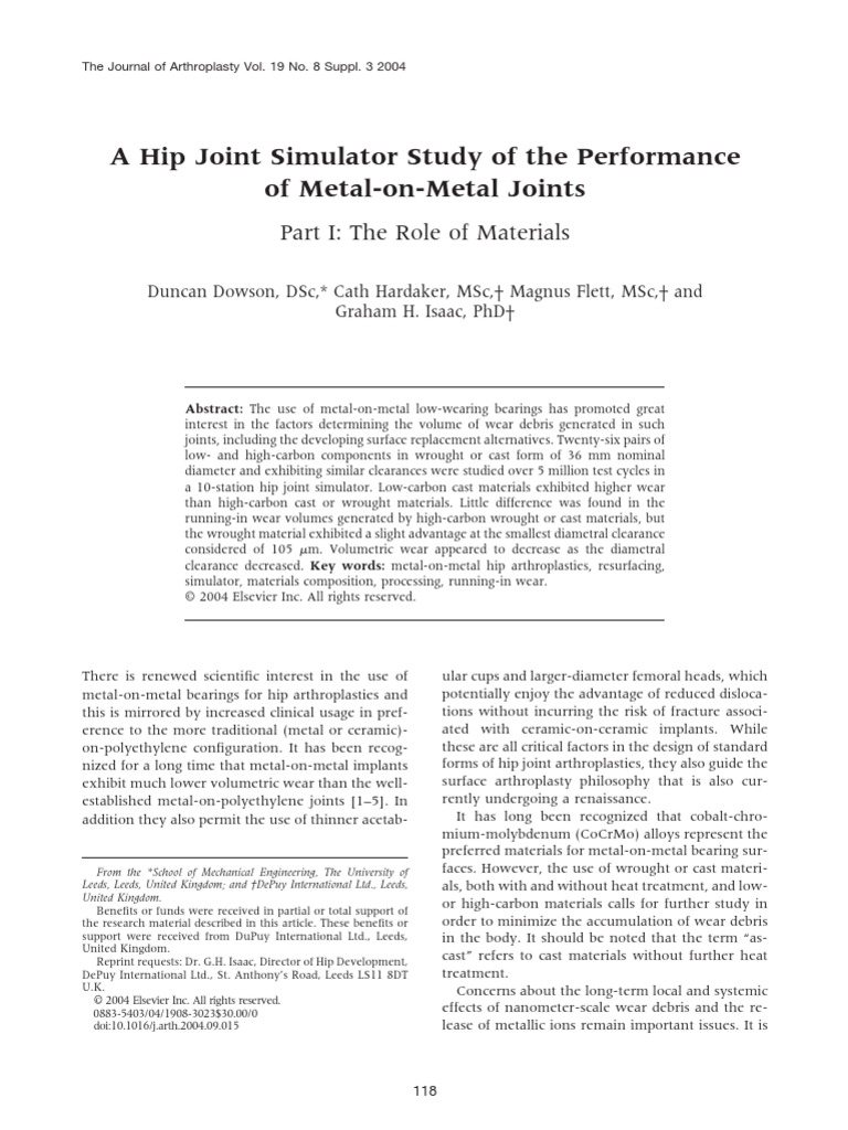 A Hip Joint Simulator | PDF | Wear | Materials