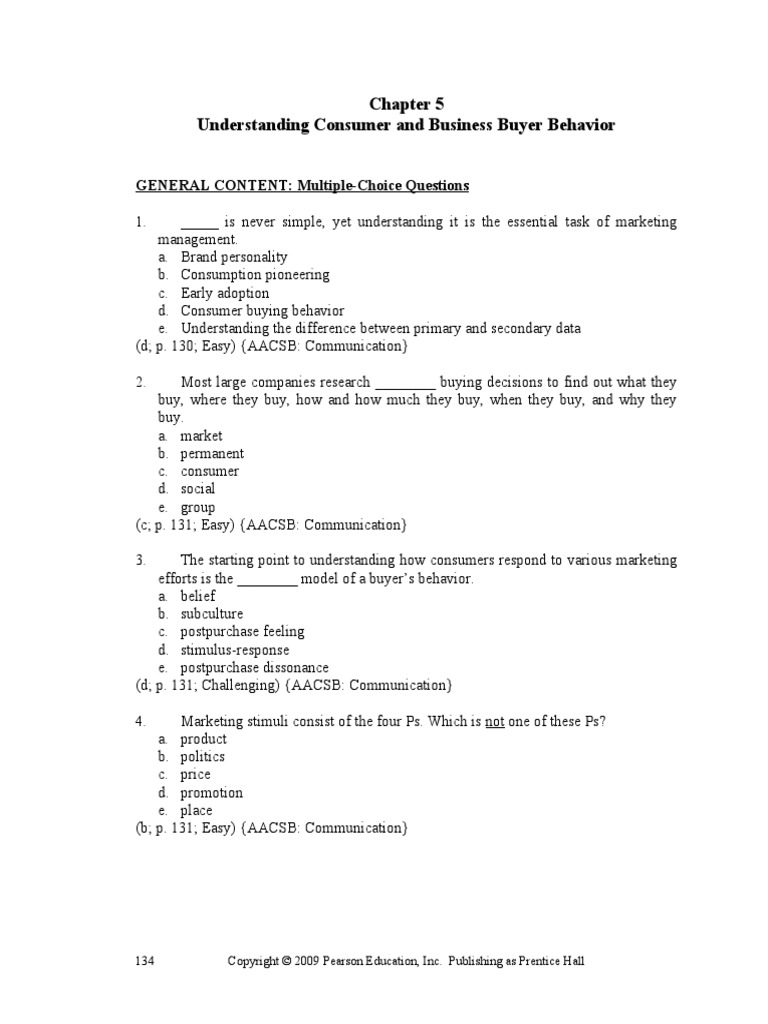 Understanding Consumer and Business Buyer Behavior: GENERAL CONTENT ...