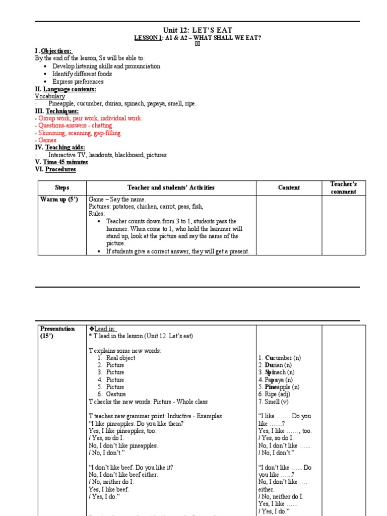 LESSON PLAN E7 CHƯA DUYỆT | PDF | Behavior Modification | Human Communication
