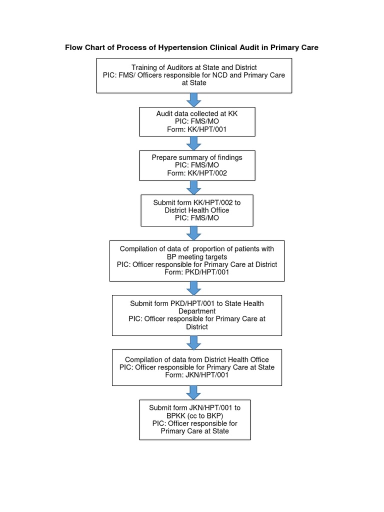 Flow Chart of Process of Hypertension Clinical Audit in Primary Care | PDF