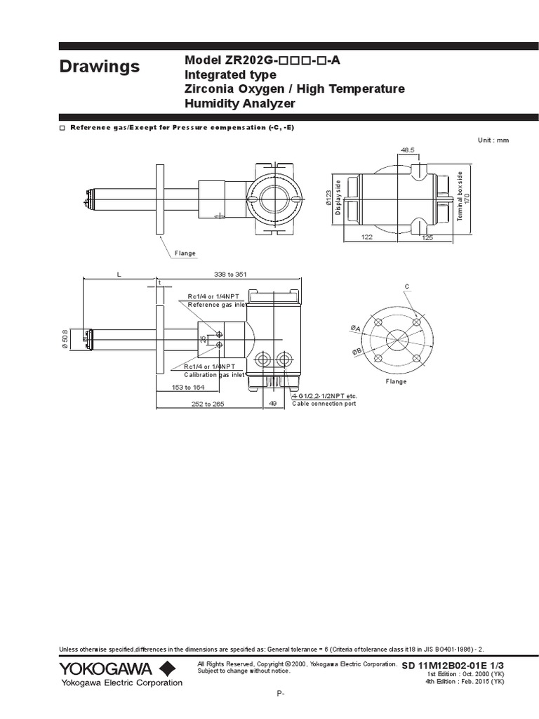 Drawings: Model ZR202G - A Integrated Type Zirconia Oxygen / High ...