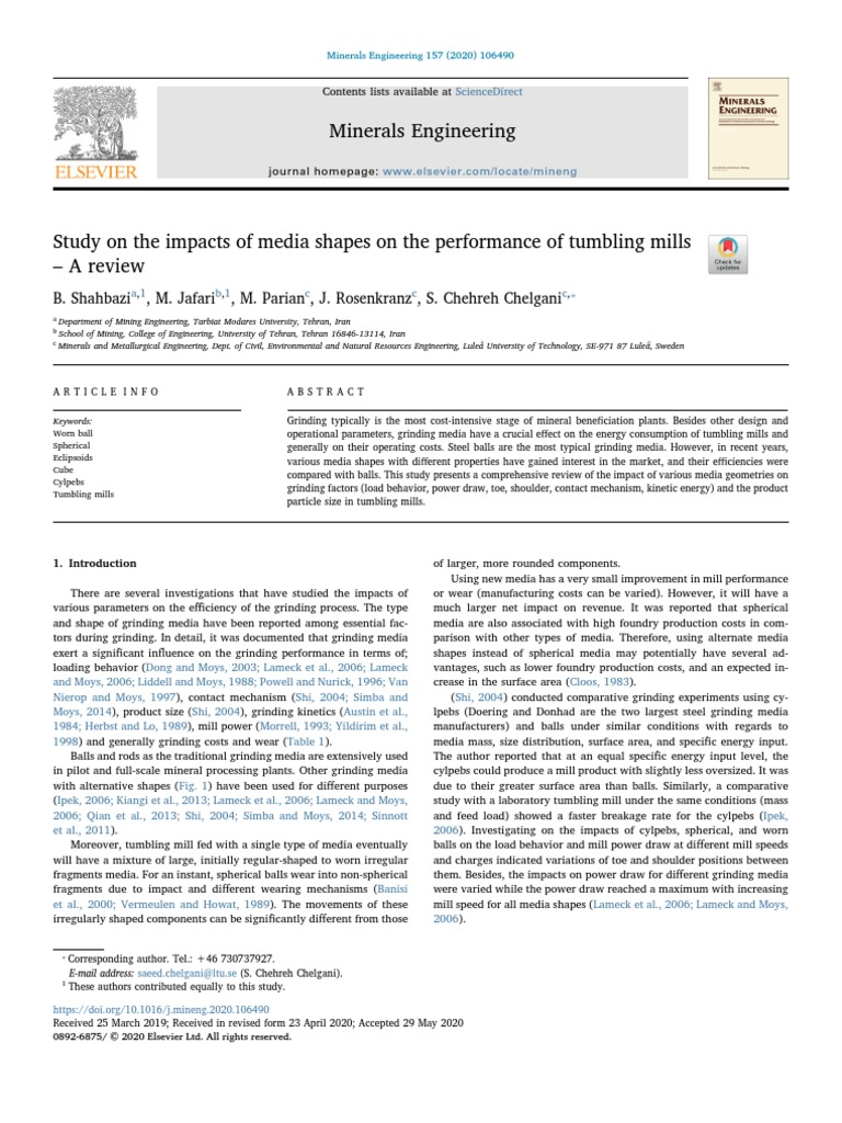 Study On The Impacts of Media Shapes On The Performance of Tumbling ...