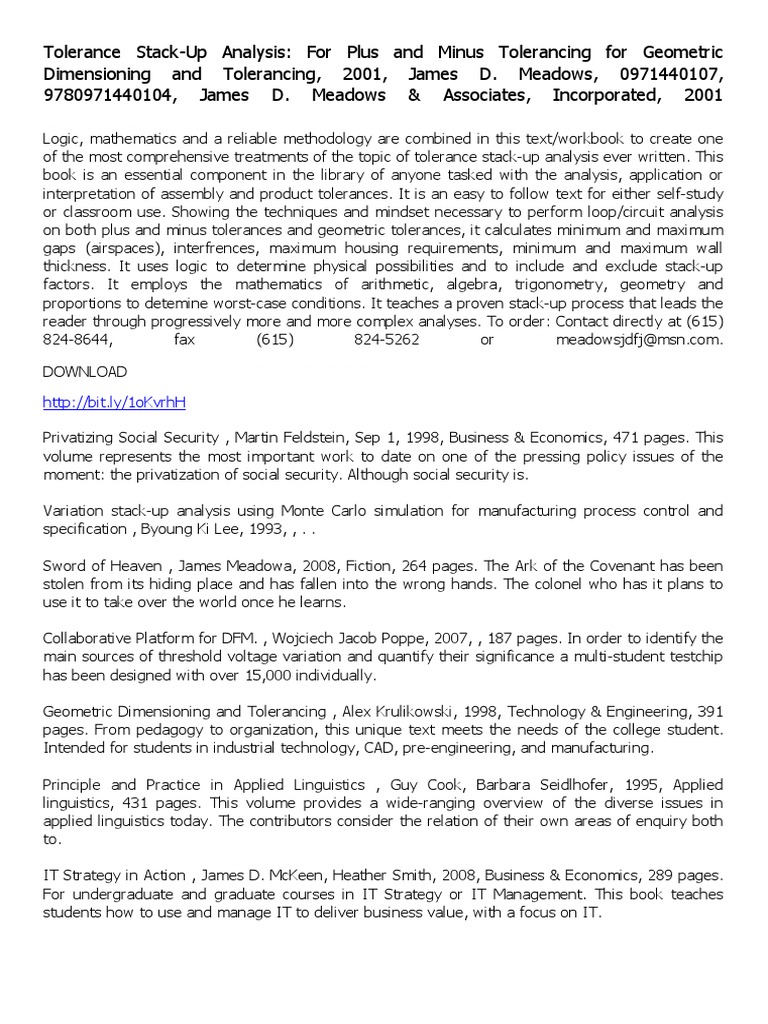 Tolerance Stack Up Analysis For Plus and Minus Tolerancing For ...