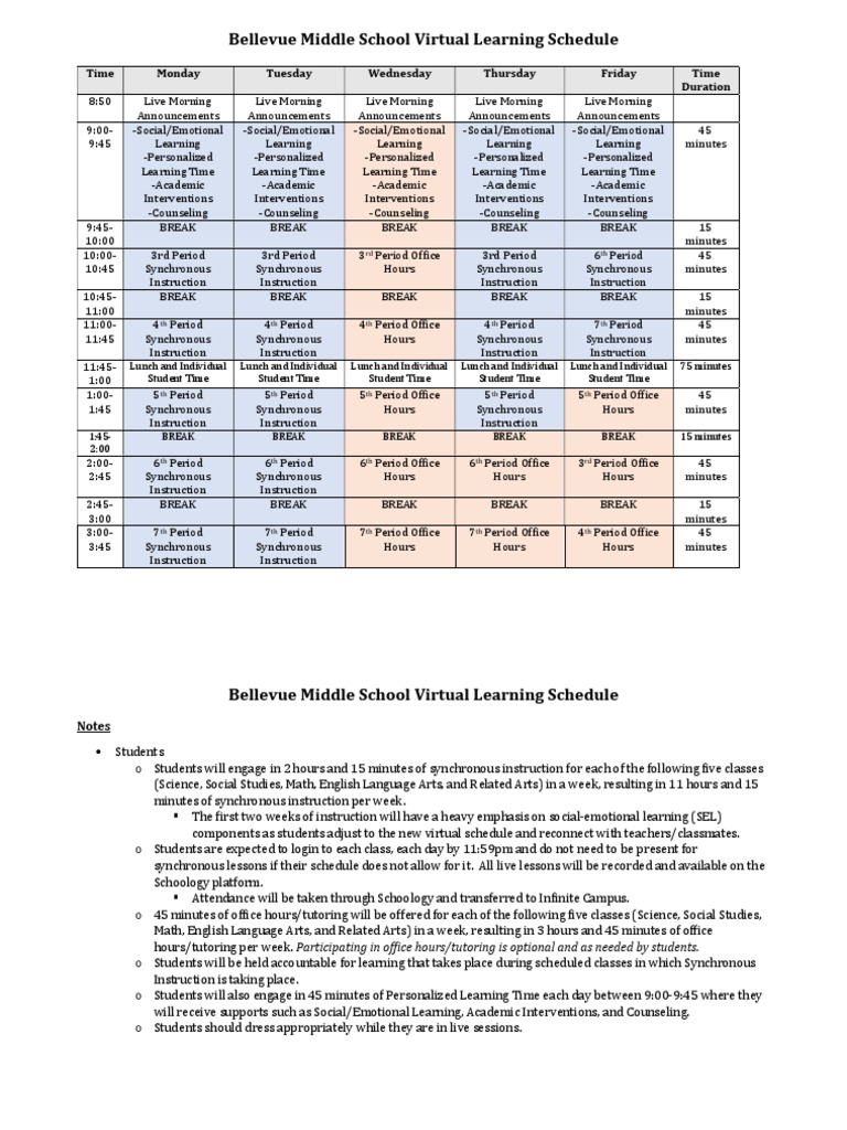 Bms Virtual Schedule 20-21 | PDF | Tutor | Educational Psychology