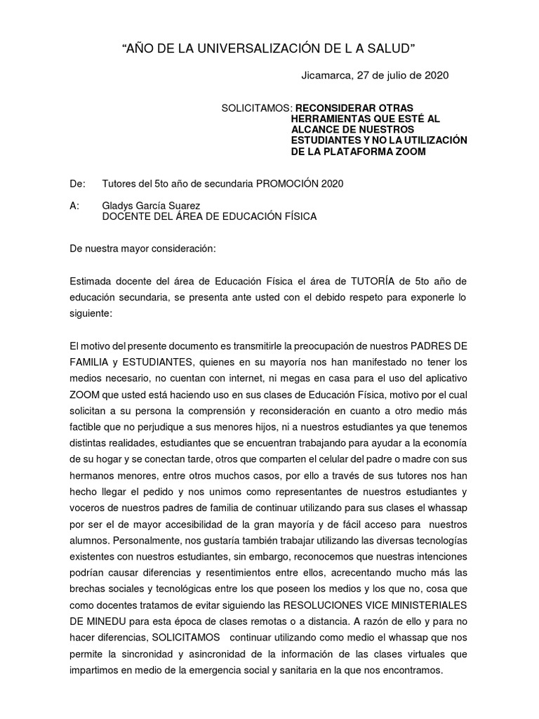 SOLICITUD TUTORES 5TO AÑO_JULIO 27.pdf | PDF | Aprendizaje | Educación ...