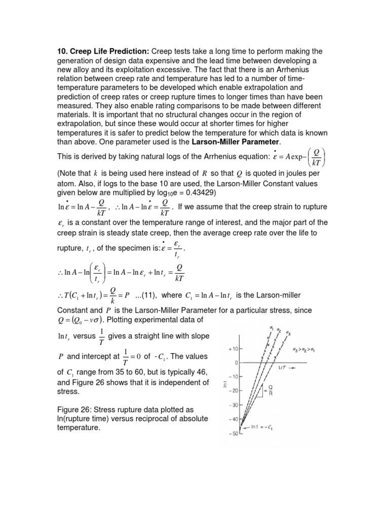 Creeplife-Larson Miller Parameter PDF | PDF | Creep (Deformation ...