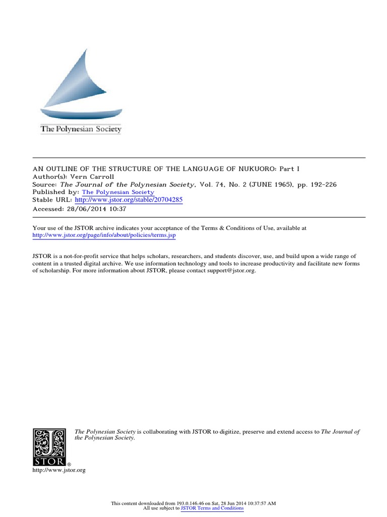Nukuoro Language Structure Overview | PDF | Vowel | Human Voice