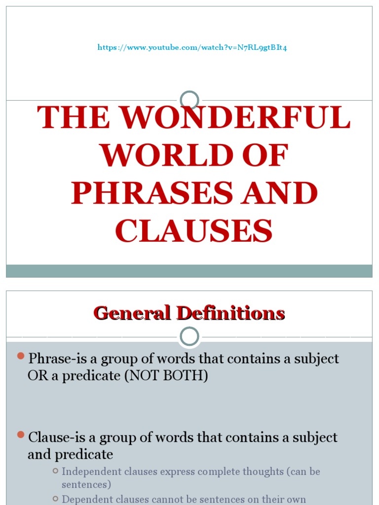 Phrases and Clauses Explained | PDF | Clause | Phrase