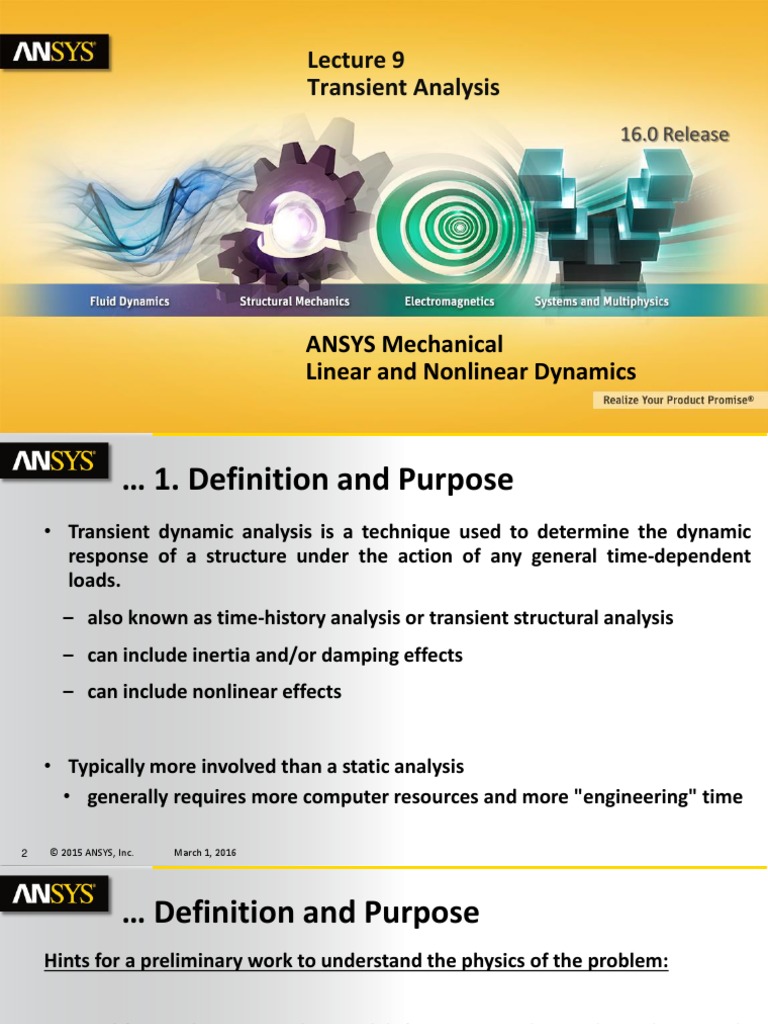 Transient Analysis: ANSYS Mechanical Linear and Nonlinear Dynamics | PDF | Normal Mode ...