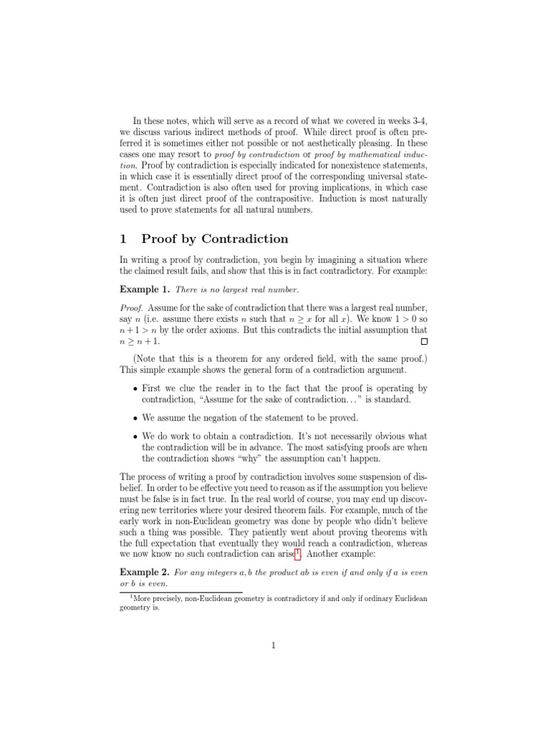 1 Proof by Contradiction | PDF | Mathematical Proof | Theorem