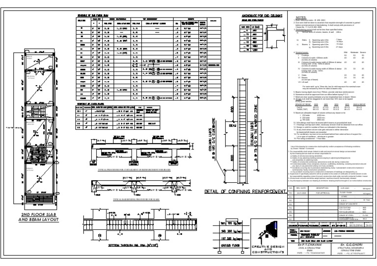 2Nd Floor Slab and Beam Layout: Notes | PDF | Architectural Elements ...