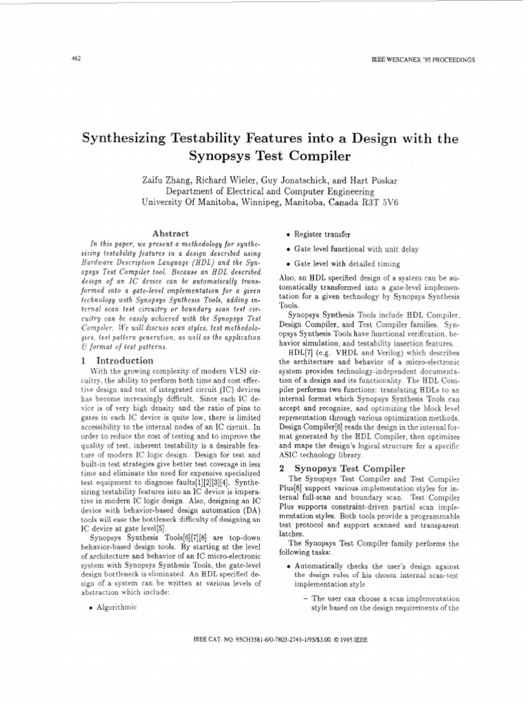 Synopsys Test Compiler | PDF | Hardware Description Language | Vhdl
