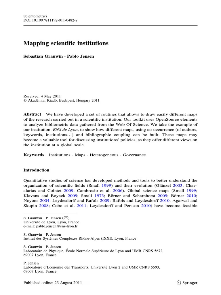 Mapping Scientific Institutions | PDF | Physics | Science