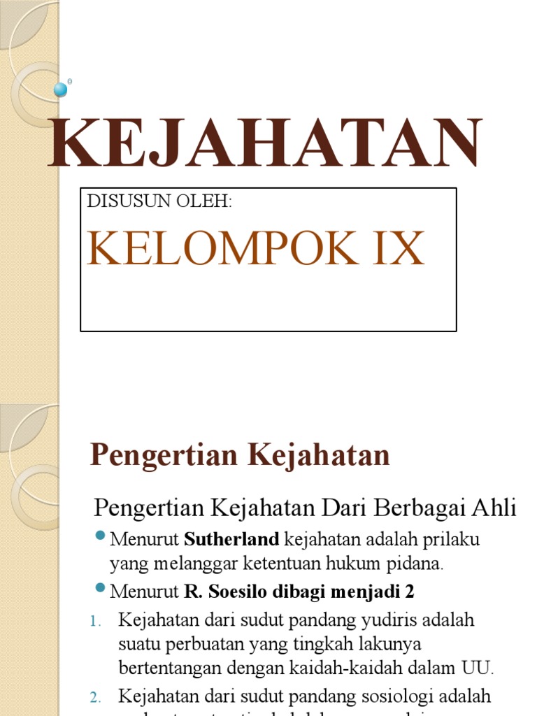 Teori dan Jenis Kejahatan | PDF | Ilmu Sosial