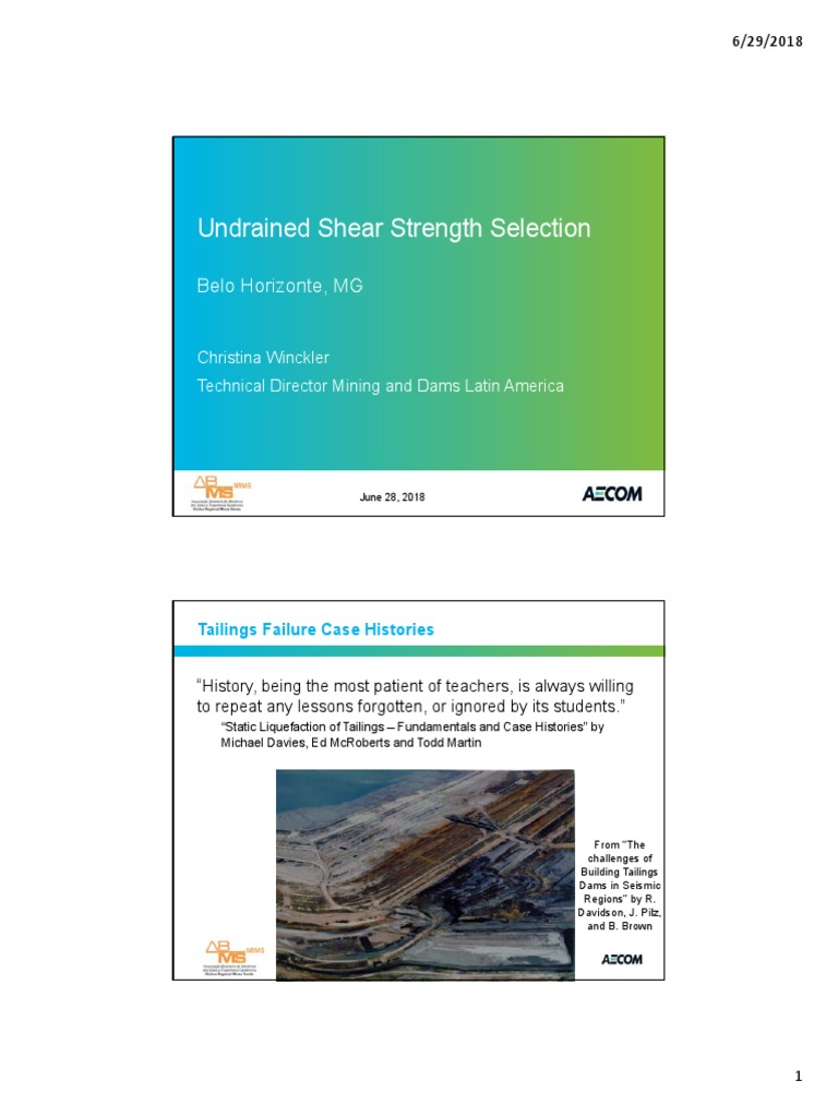 Undrained Shear Strength Selection - 2018 - Final | PDF | Soil ...