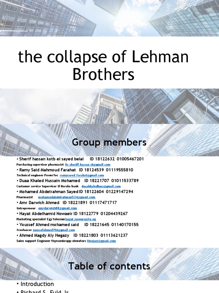 The collapse of Lehman Brothers | PDF | Lehman Brothers | Financial Economics
