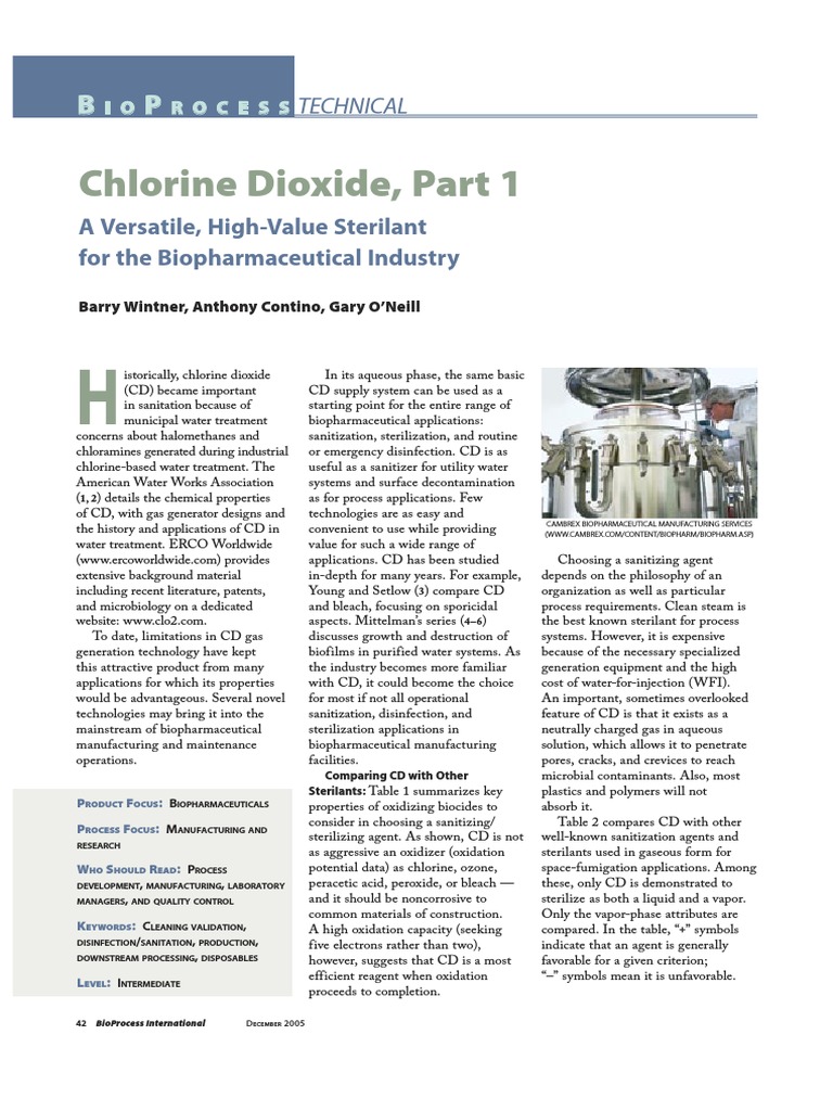 Chlorine Dioxide Part 1 A Versatile High | PDF