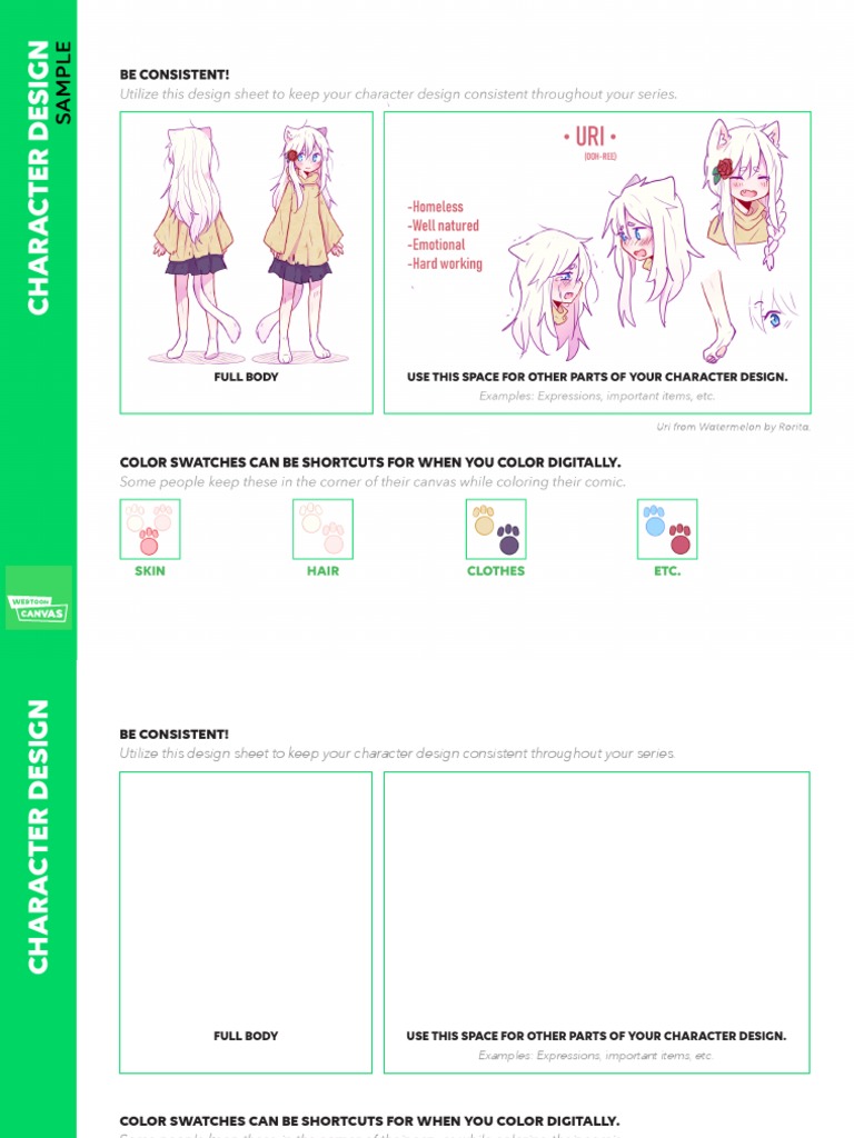 Webtoon - Character-Design-Updated | PDF