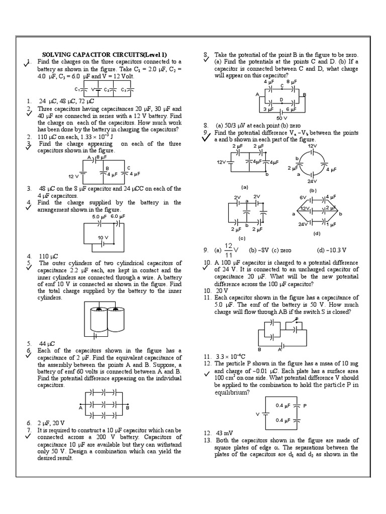 9 Soving Capacitor Circuits PDF | PDF | Capacitance | Capacitor