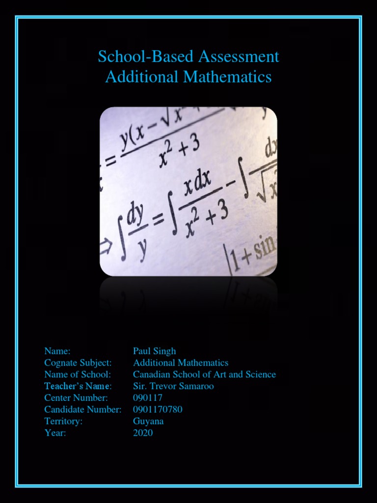 CSEC Additional Mathematics SBA | PDF