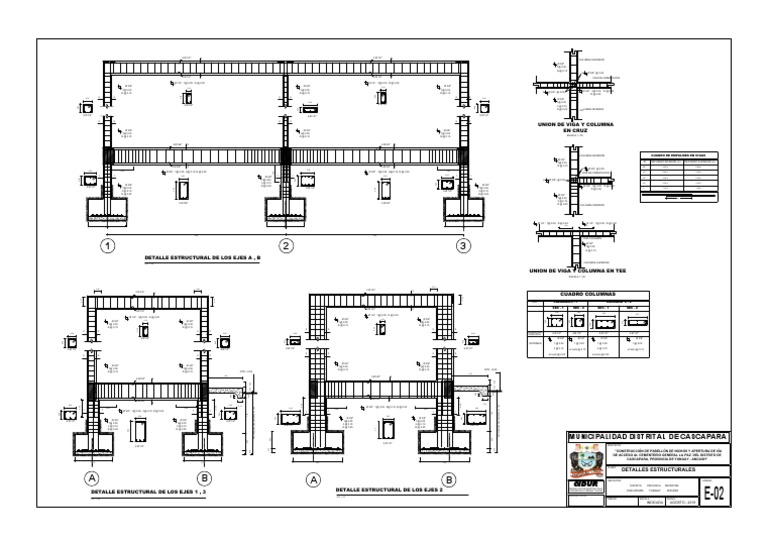 Estructura de Ejes y Columnas en Construcción | PDF