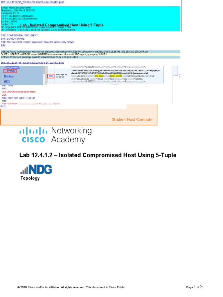 12 - 4 - 1 - 2 Lab Isolate Compromised Host Using 5-Tuple | PDF | File Transfer Protocol ...