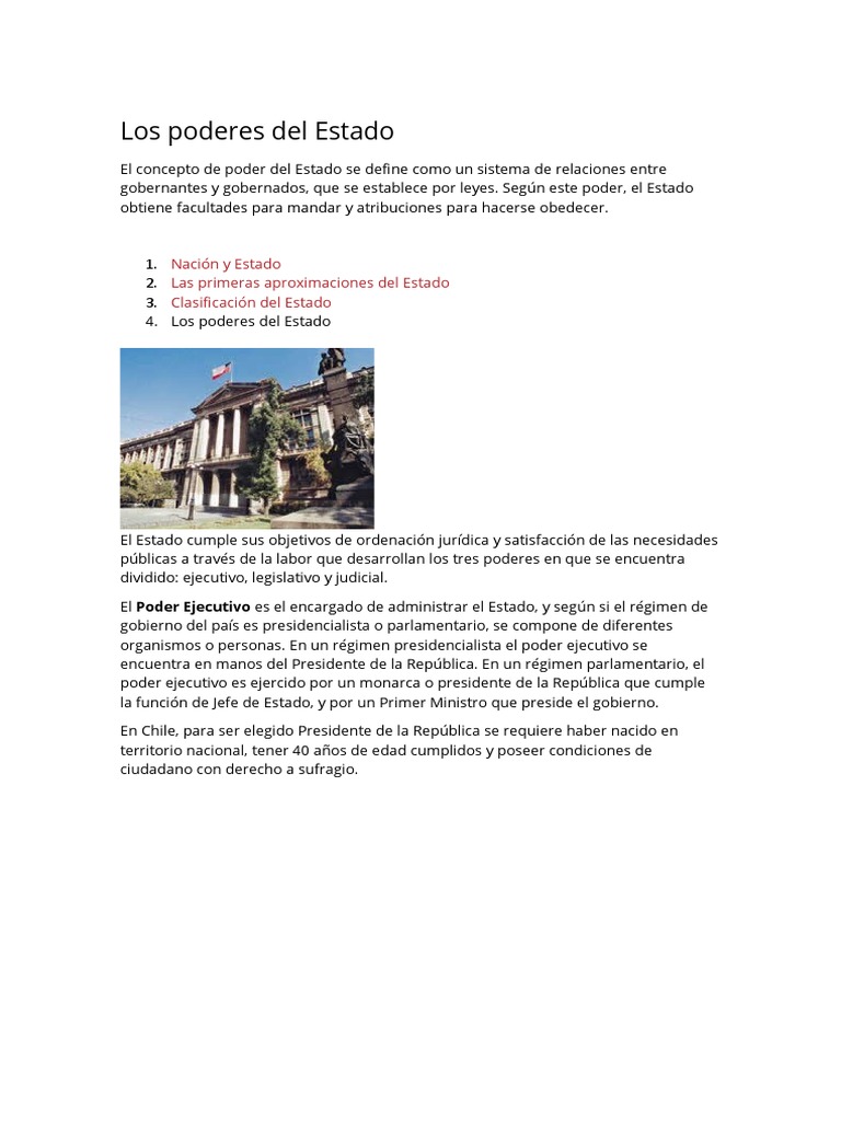 Los Tres Poderes del Estado | PDF