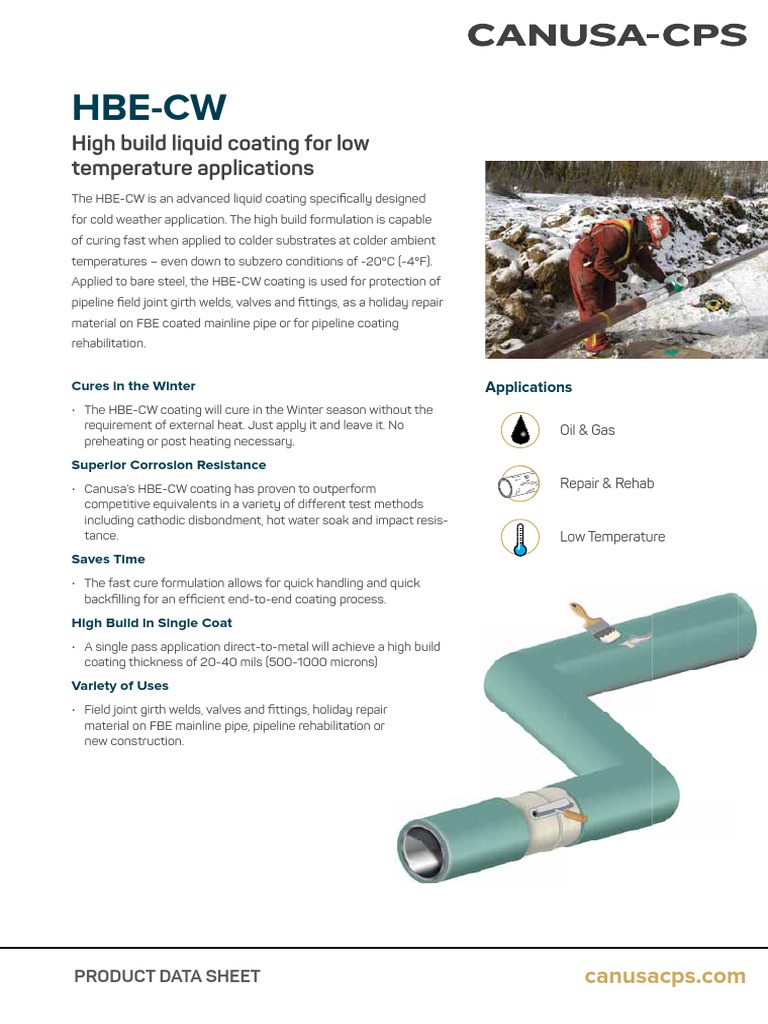 Hbe-Cw: High Build Liquid Coating For Low Temperature Applications ...