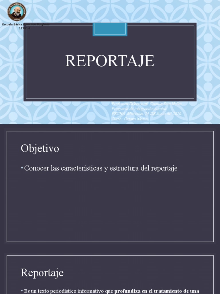 Un reportaje sobre los tipos y estructura de los reportajes ...