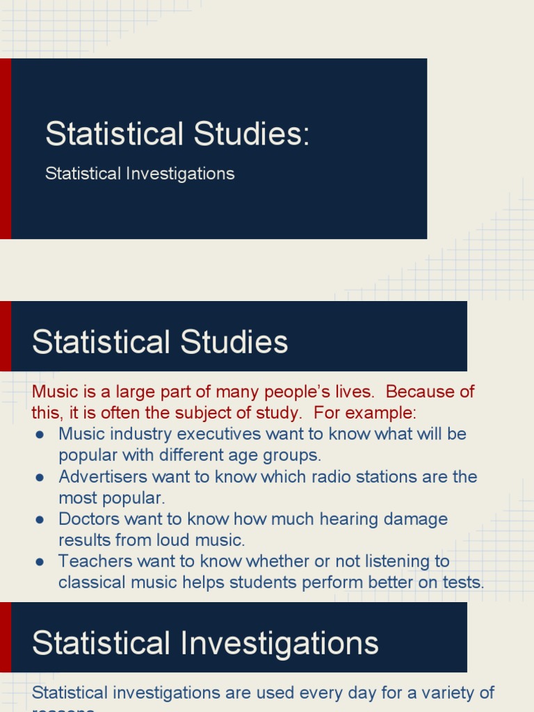 Statistical Studies | PDF | Experiment | Statistics