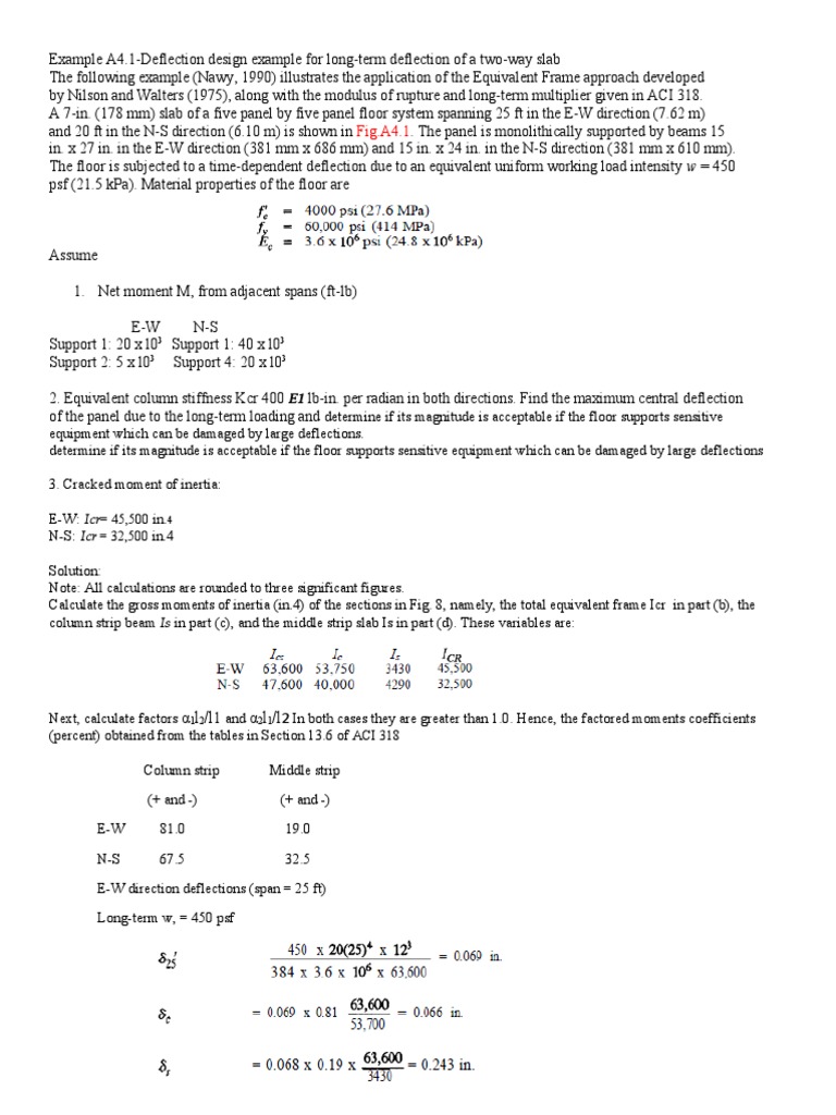 Calculation of Long-Term Deflection in a Two-Way Concrete Slab Using ...
