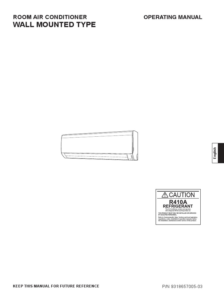 Wall Mounted Type: Room Air Conditioner | PDF | Thermostat | Air ...