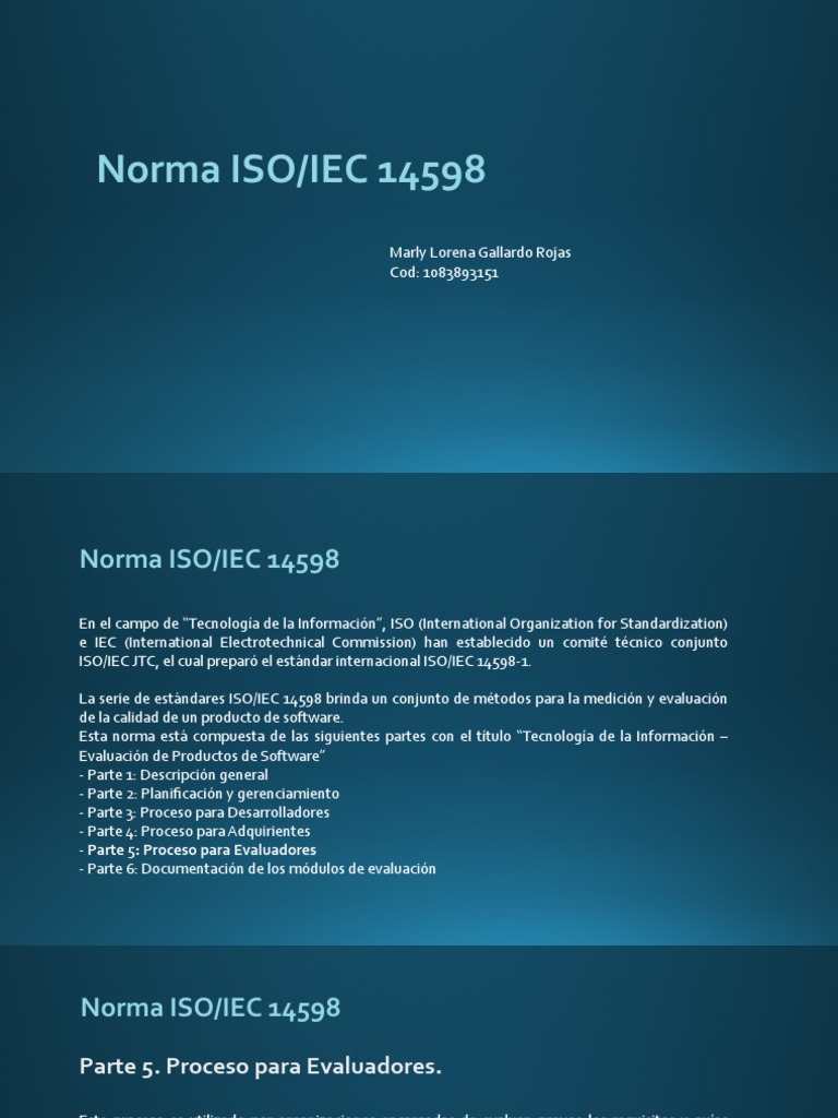 Iso Iec14598 | PDF | Pruebas de software | Software