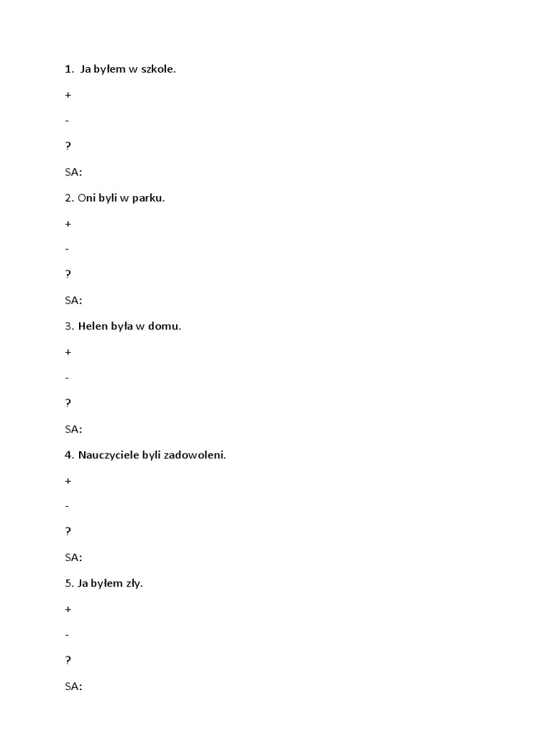 Past Simple Twierdzenia Przeczenia Pytania PDF | PDF