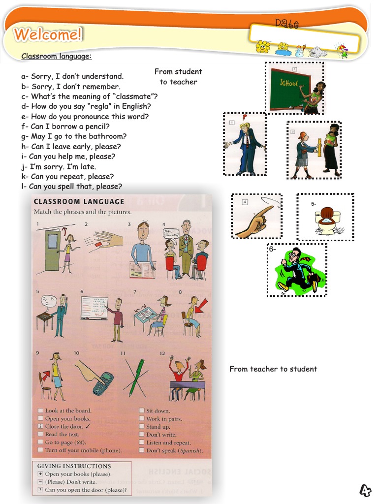 Classroom Language, New | PDF