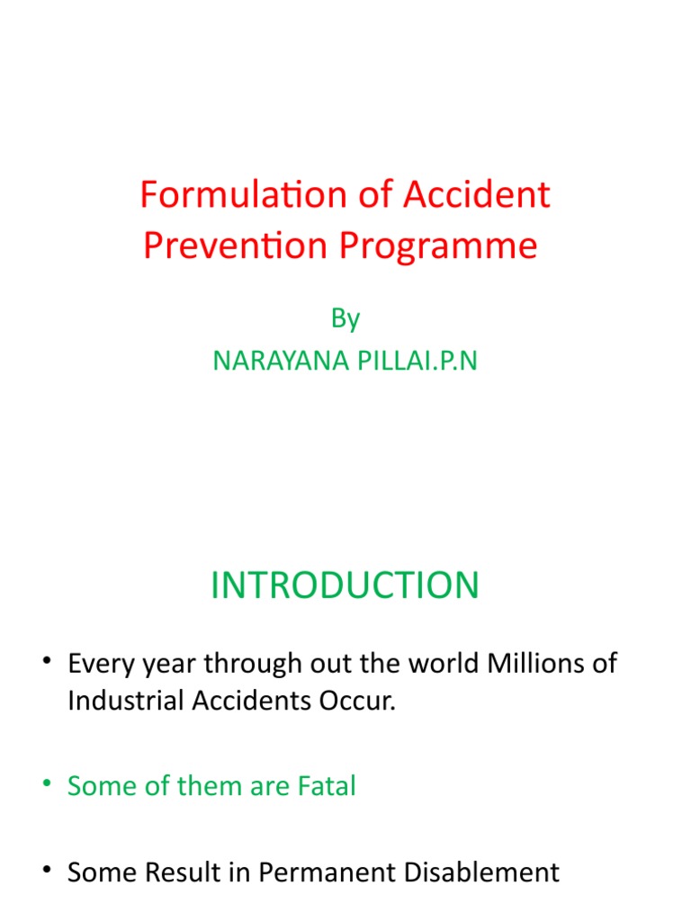 Formulation of Accident Prevention Programme | PDF | Safety | Engineering