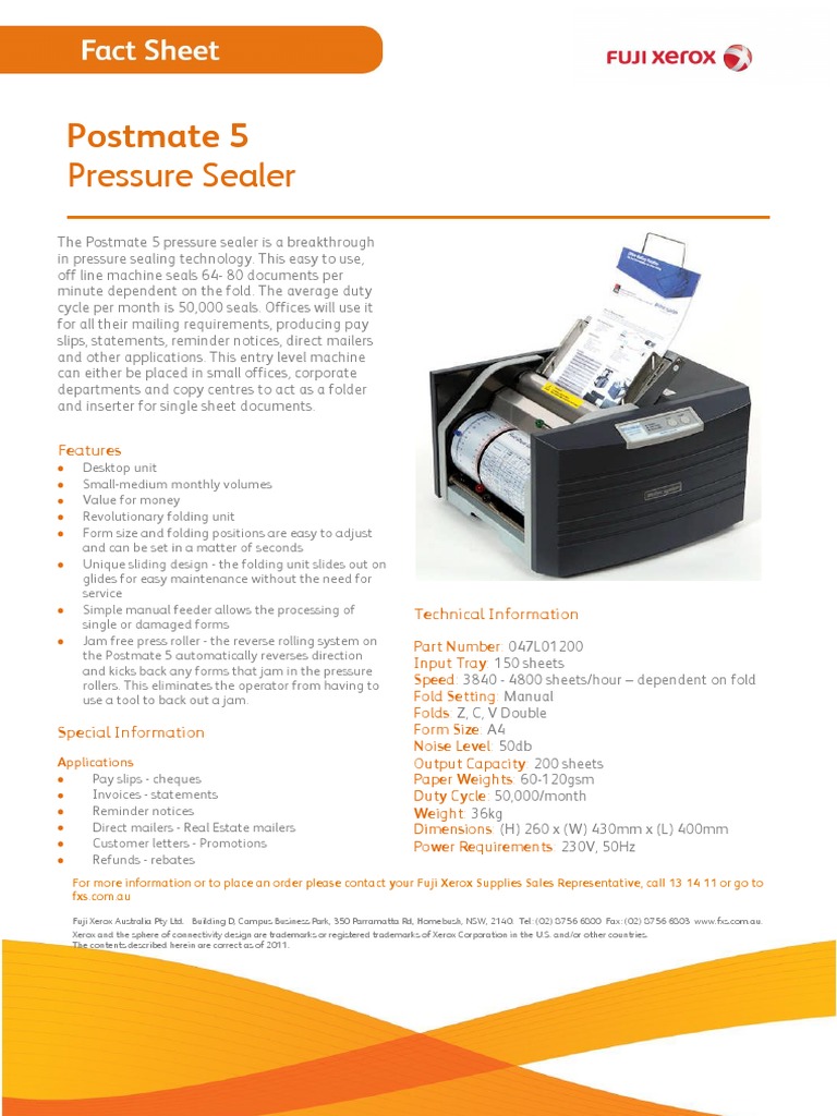 Postmate 5 047L01200 | PDF